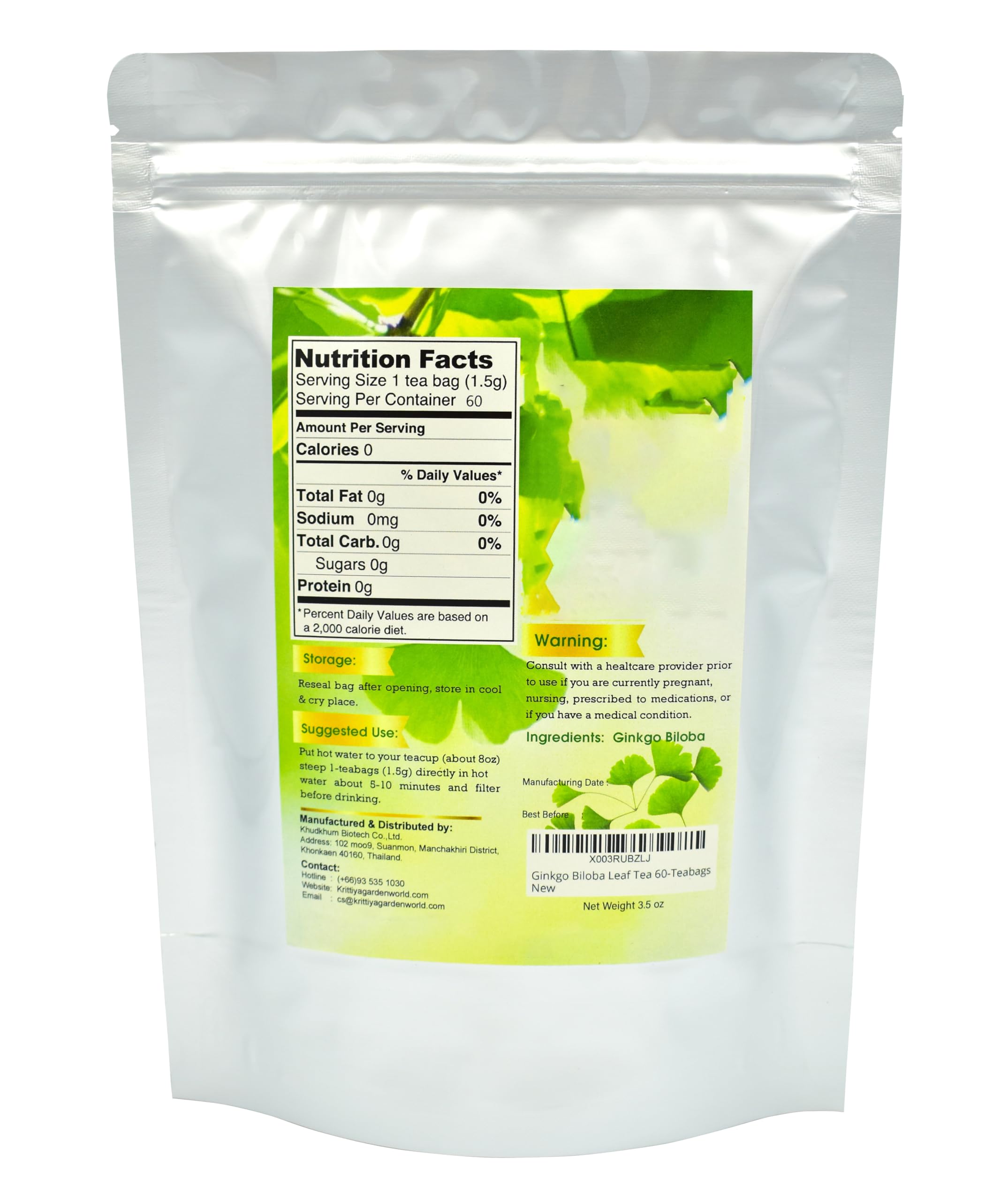 herbal ginkgo biloba tea for relaxation