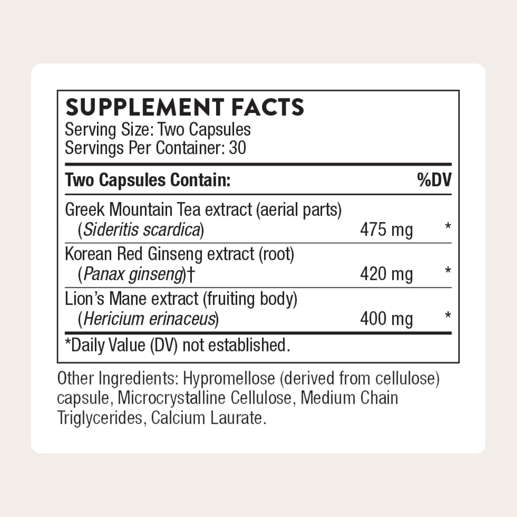 Herbal ginseng capsules for energy