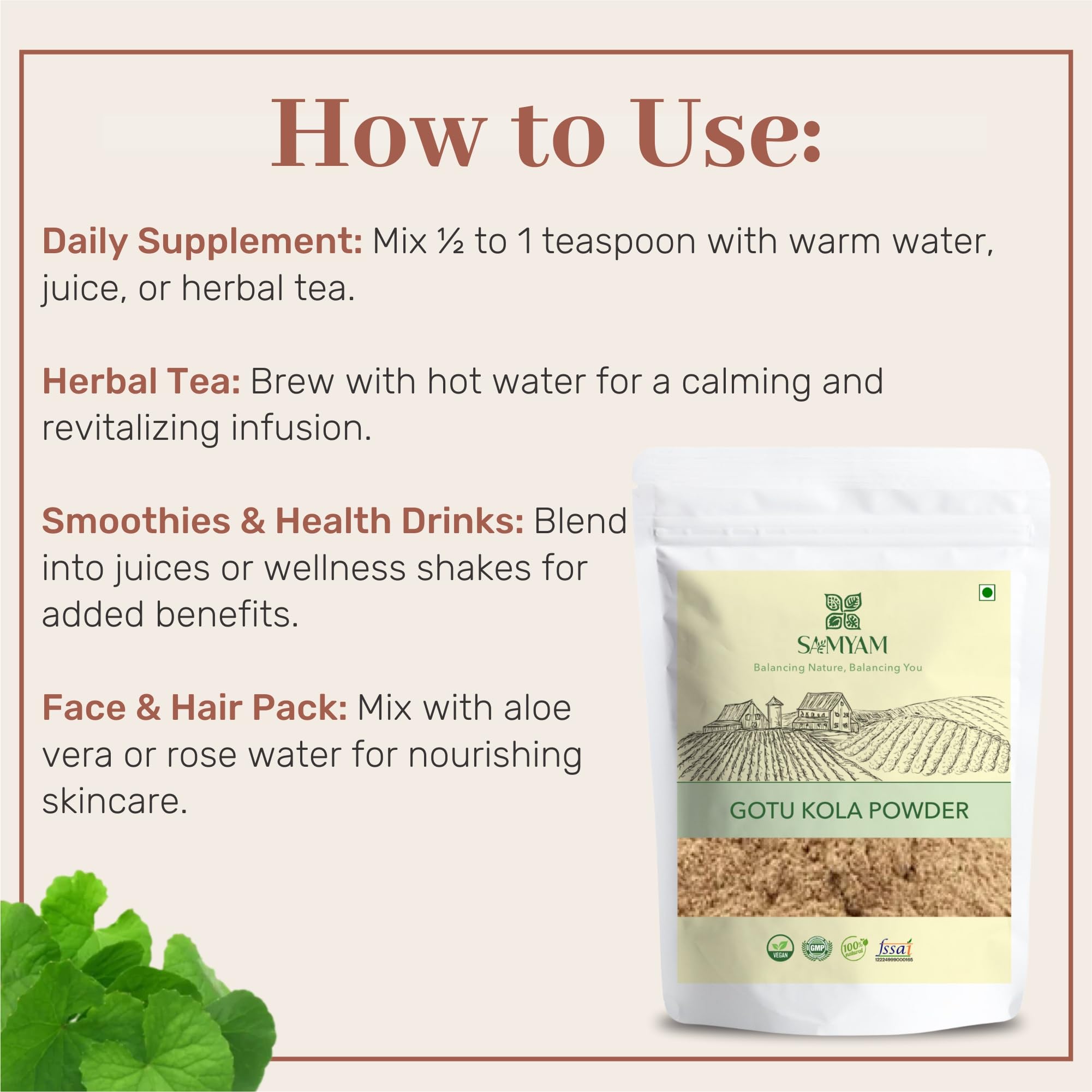 herbal gotu kola for stress relief