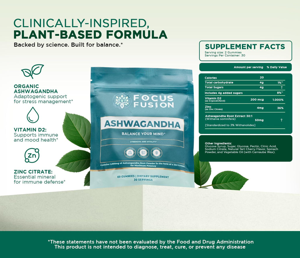 Herbal gummies for improved focus and clarity