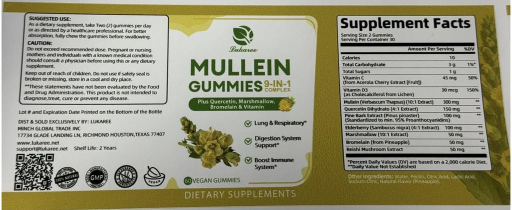 Herbal gummies for lung and throat health