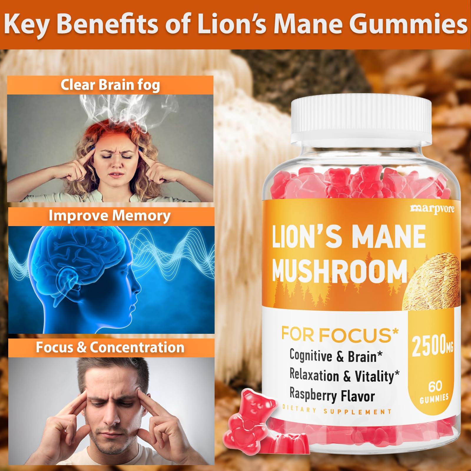 Herbal gummies for mental clarity