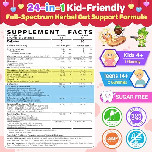 Herbal gut health gummies for kids