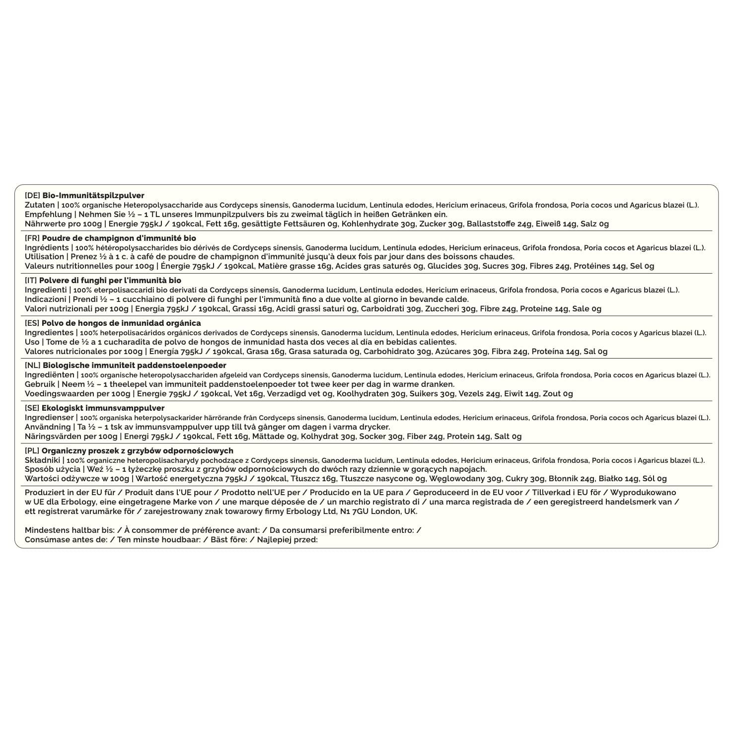 herbal immunity support with mushrooms