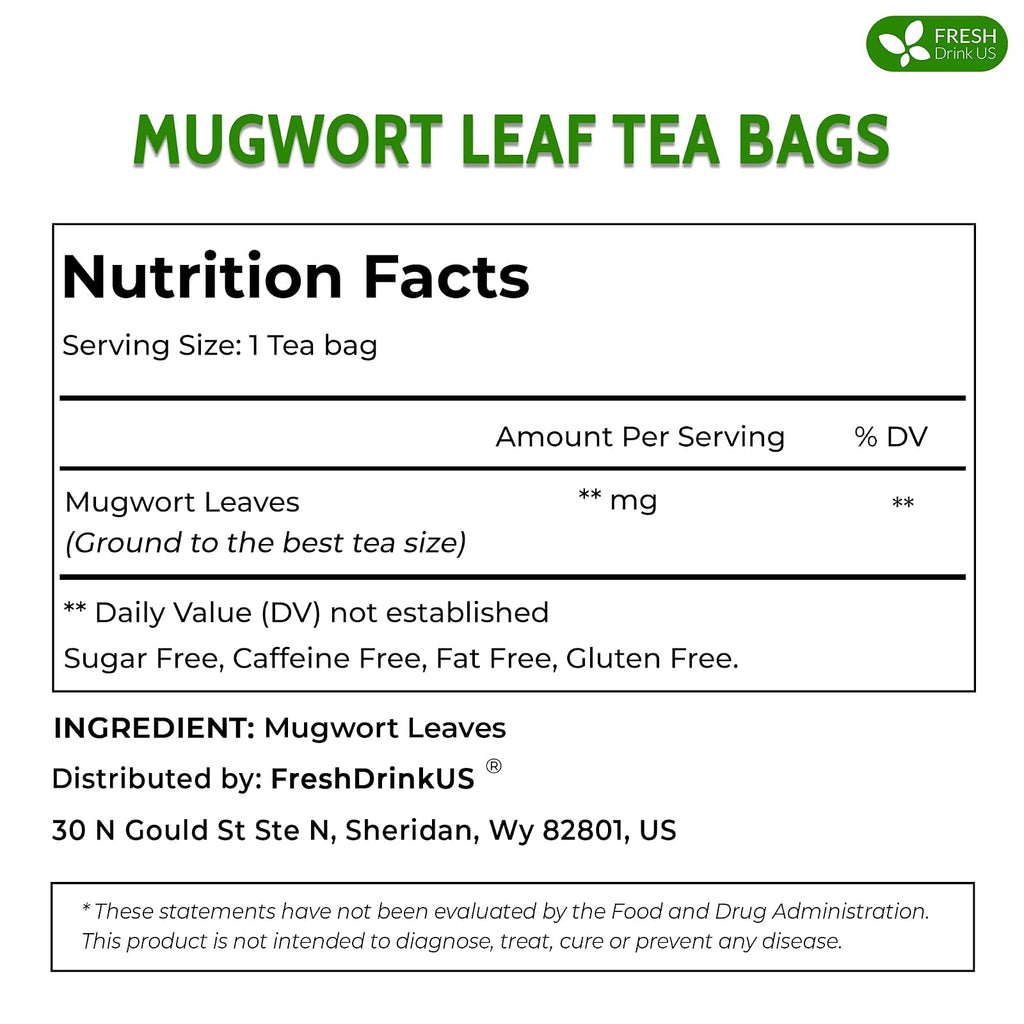 Herbal infusion with mugwort leaves