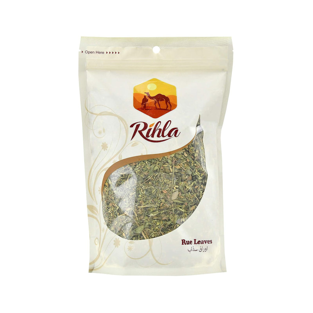 Herbal infusion with rue leaves