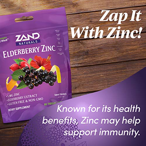 Herbal lozenges with elderberry and zinc