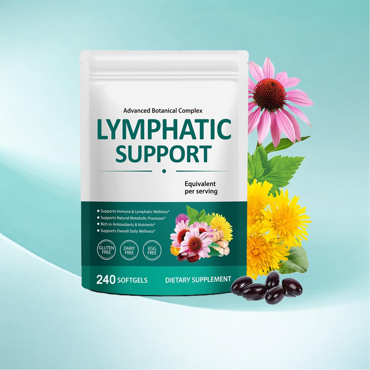herbal lymph system support softgels