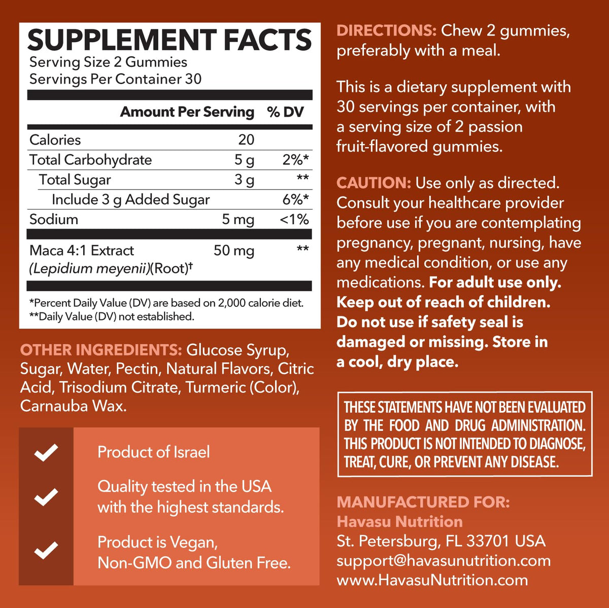 Herbal maca gummies for vitality