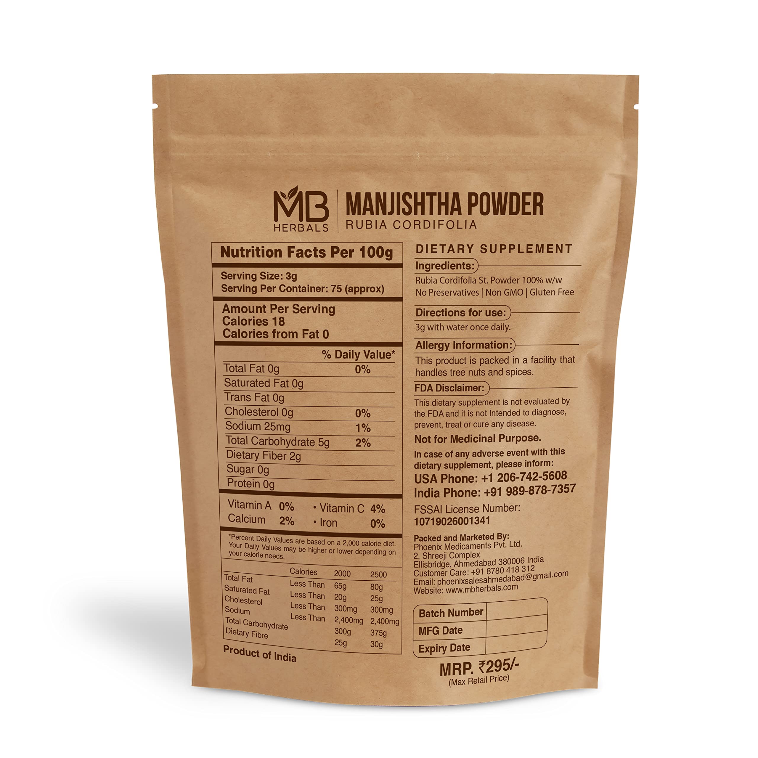 herbal manjishtha root for vitality
