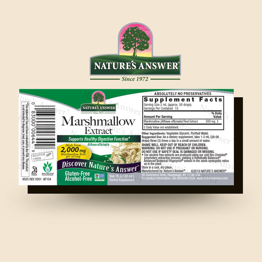 Herbal marshmallow root for digestive health