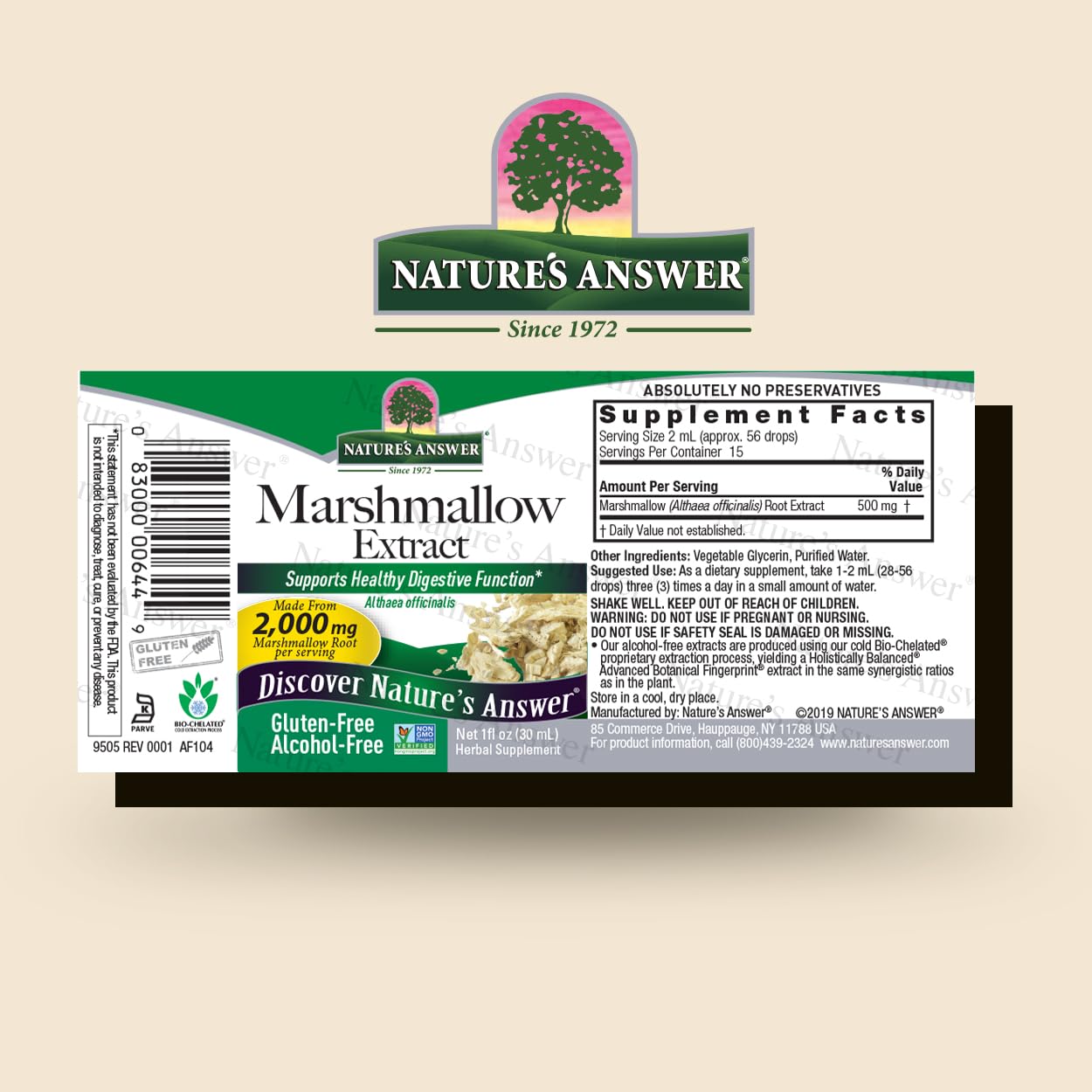 Herbal marshmallow root for digestive health