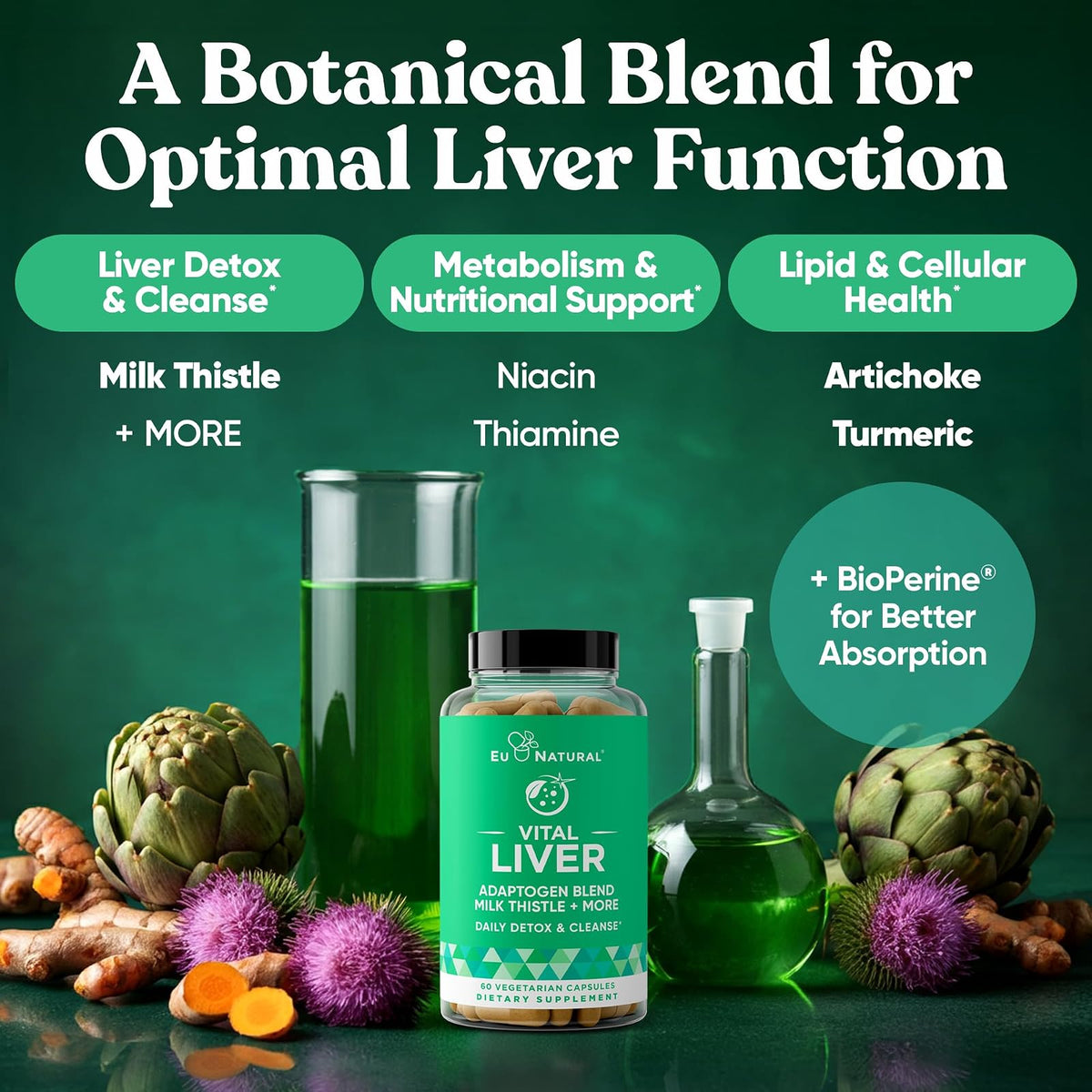 herbal milk thistle detox supplement