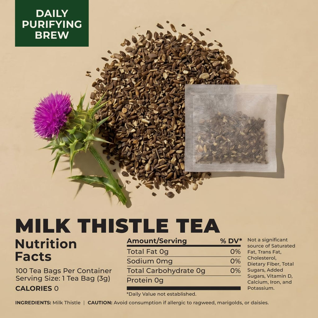 Herbal milk thistle tea for liver health