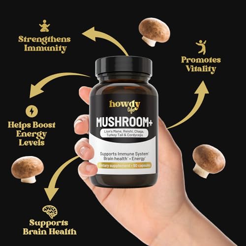 Herbal mushroom capsules for daily wellness