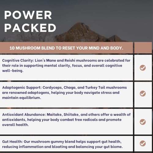 Herbal mushroom gummies for daily wellness