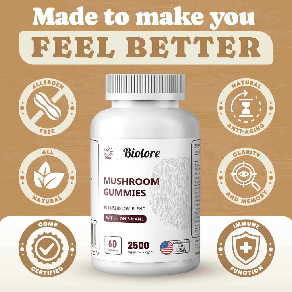 Herbal mushroom gummies for vitality