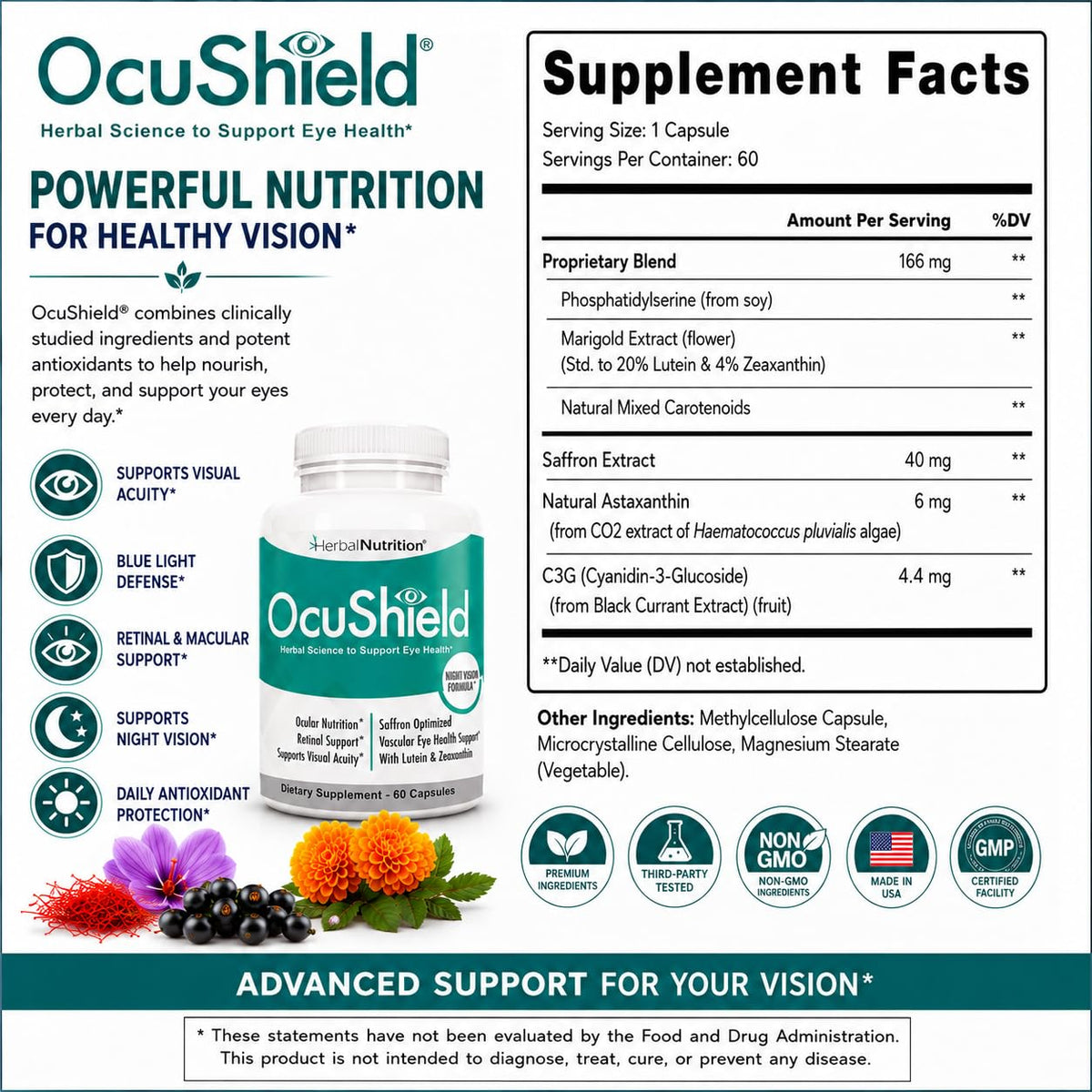 Herbal Nutrition OcuShield for clear sight