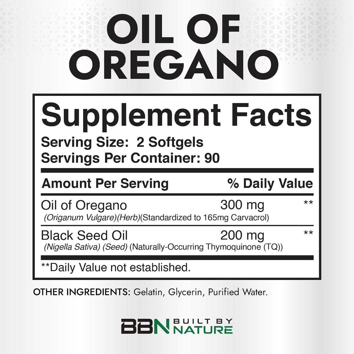 herbal oregano oil supplement