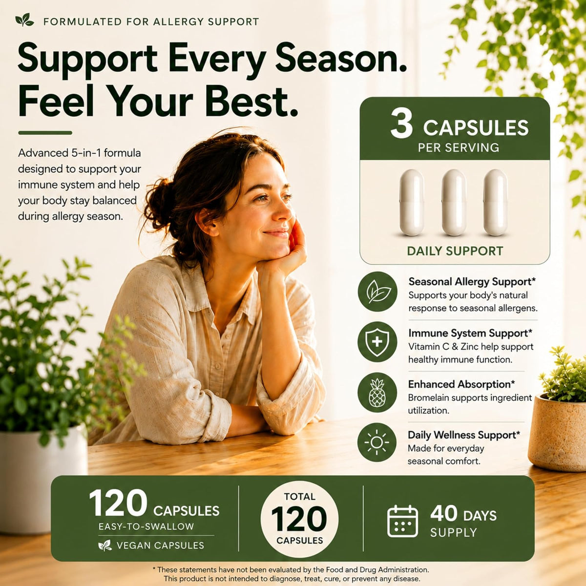 Herbal quercetin for seasonal allergies