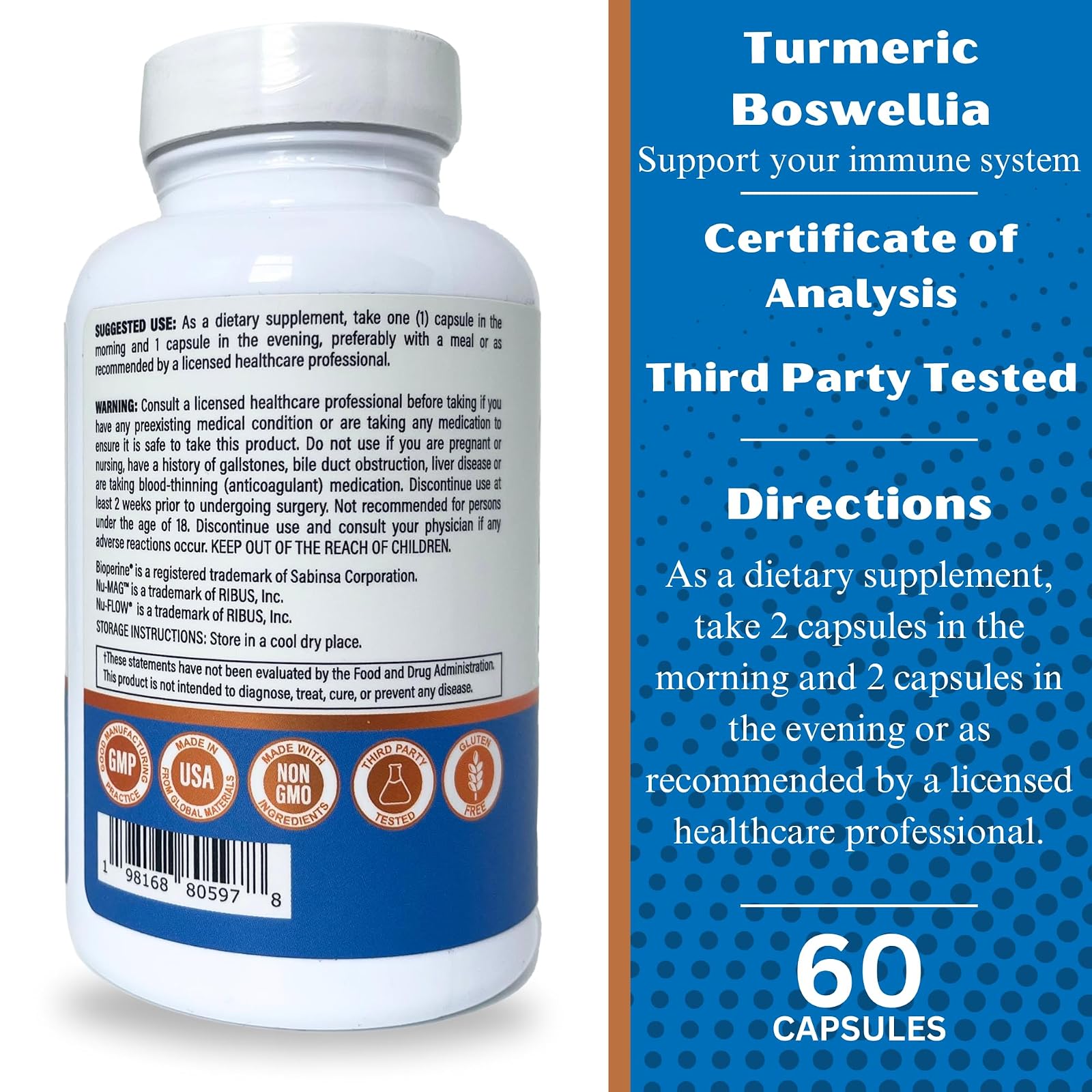 Herbal remedy for pain relief capsules