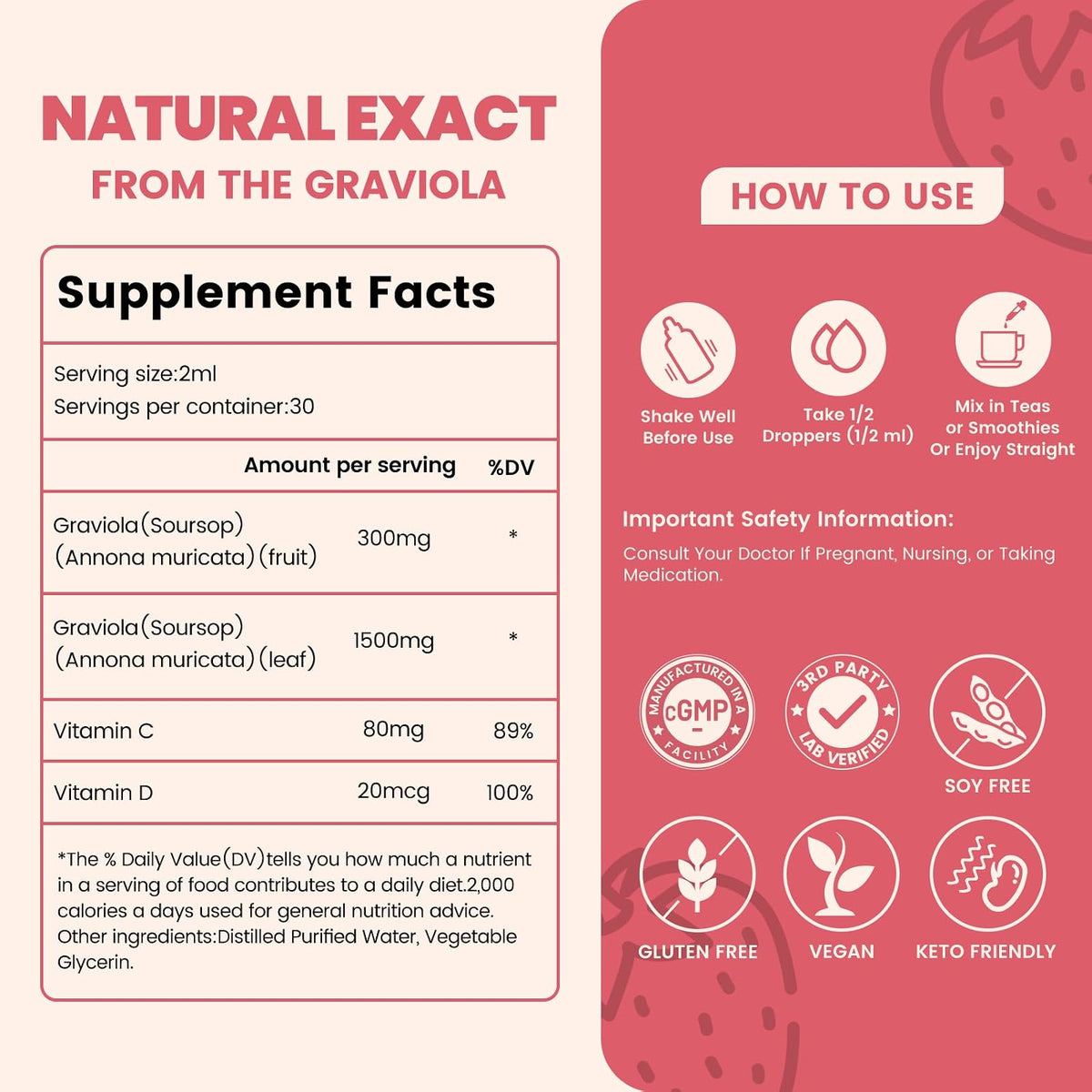 Herbal remedy Graviola leaf extract