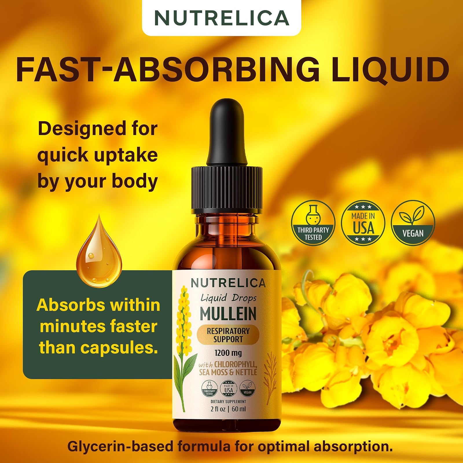 Herbal remedy Mullein capsules 1200 mg