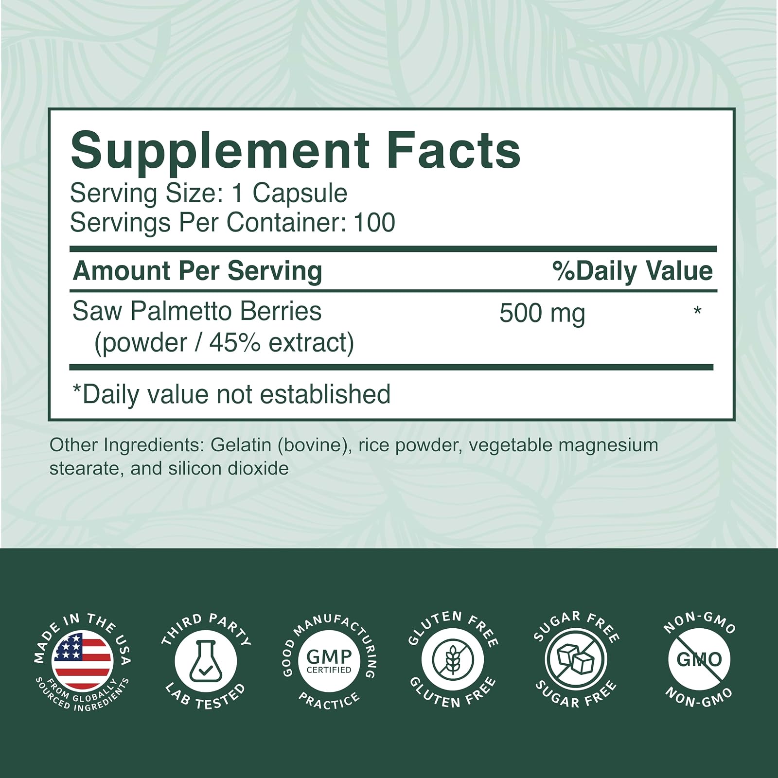 herbal remedy saw palmetto capsules