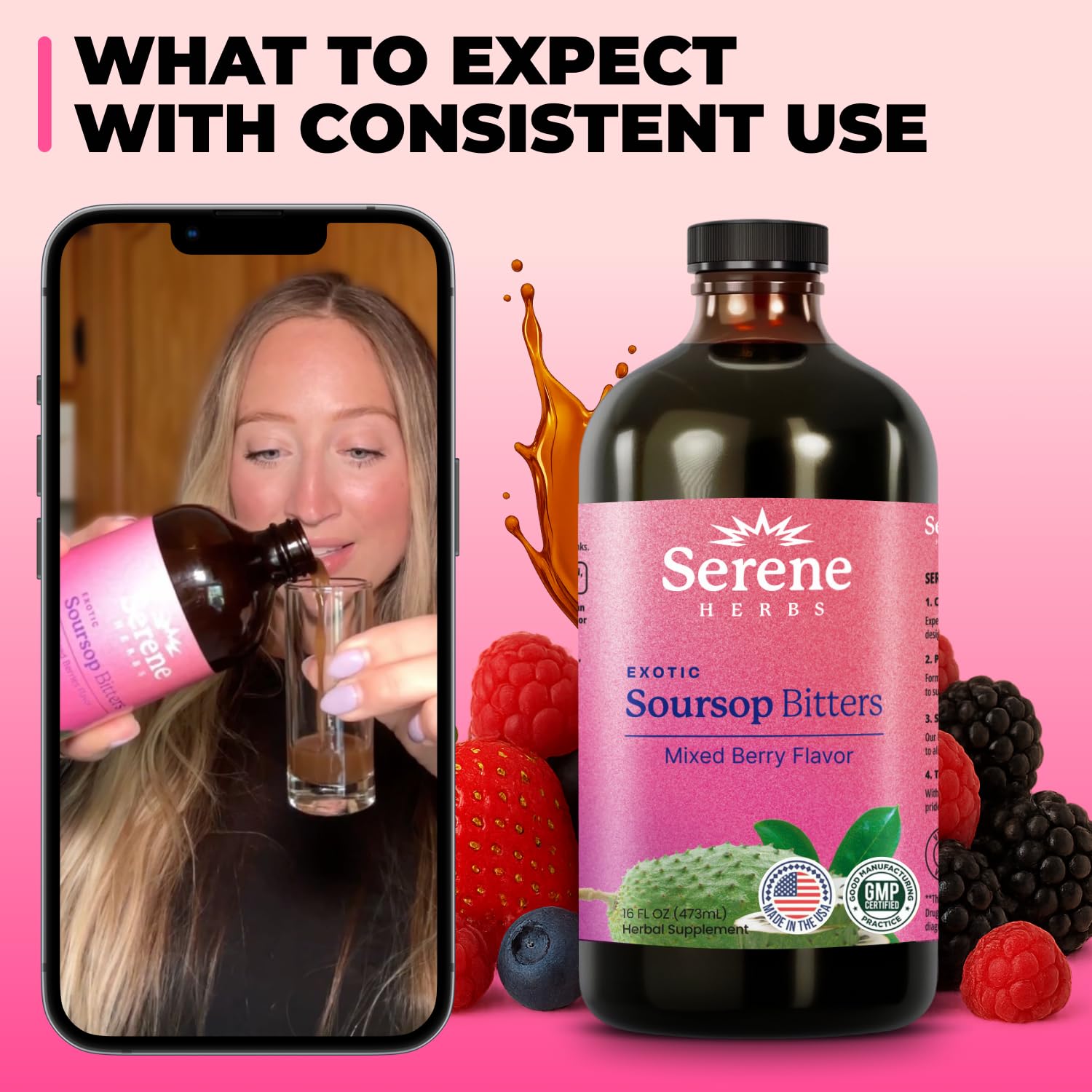 Herbal remedy soursop bitters liquid