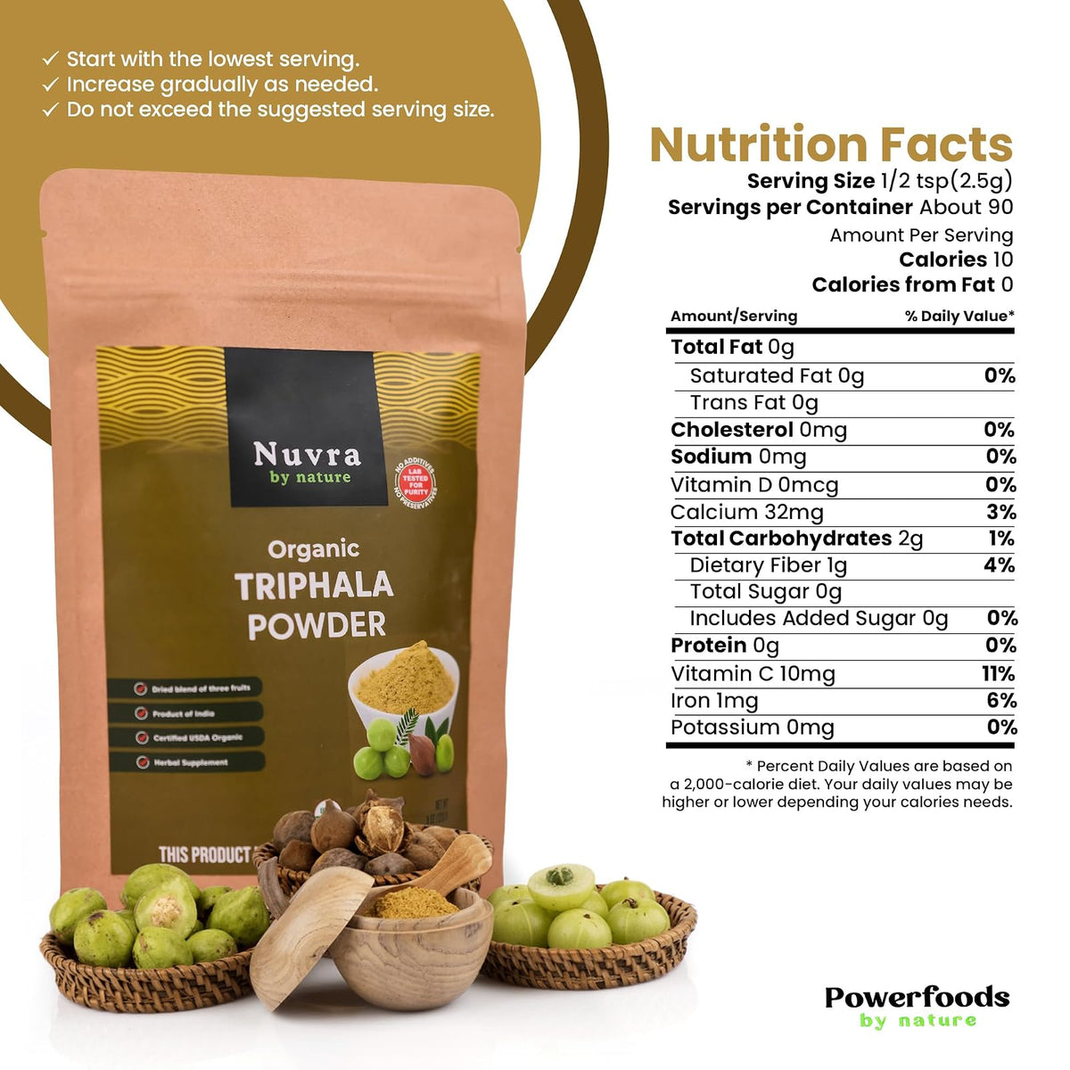 Herbal remedy triphala powder 8 oz