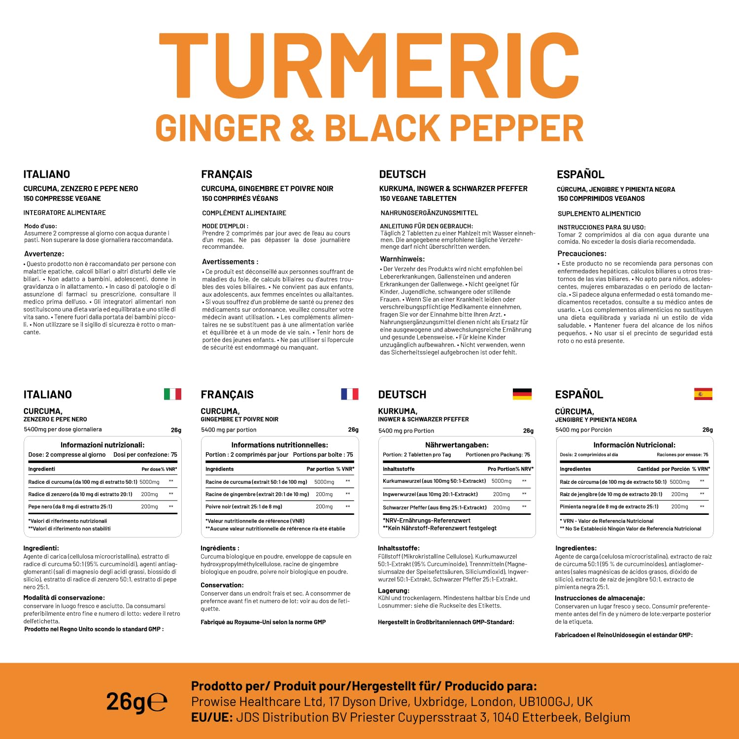 Herbal remedy turmeric with black pepper