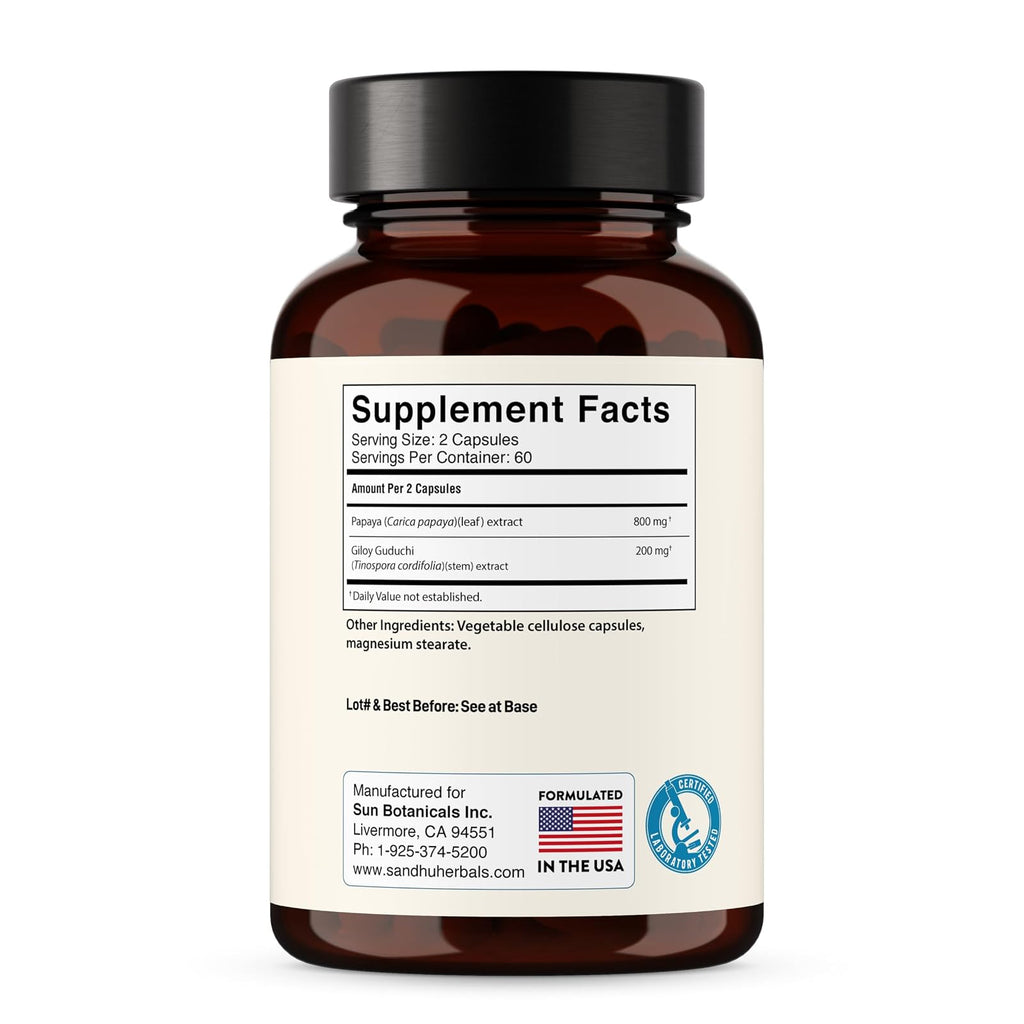 Herbal remedy with papaya leaf extract