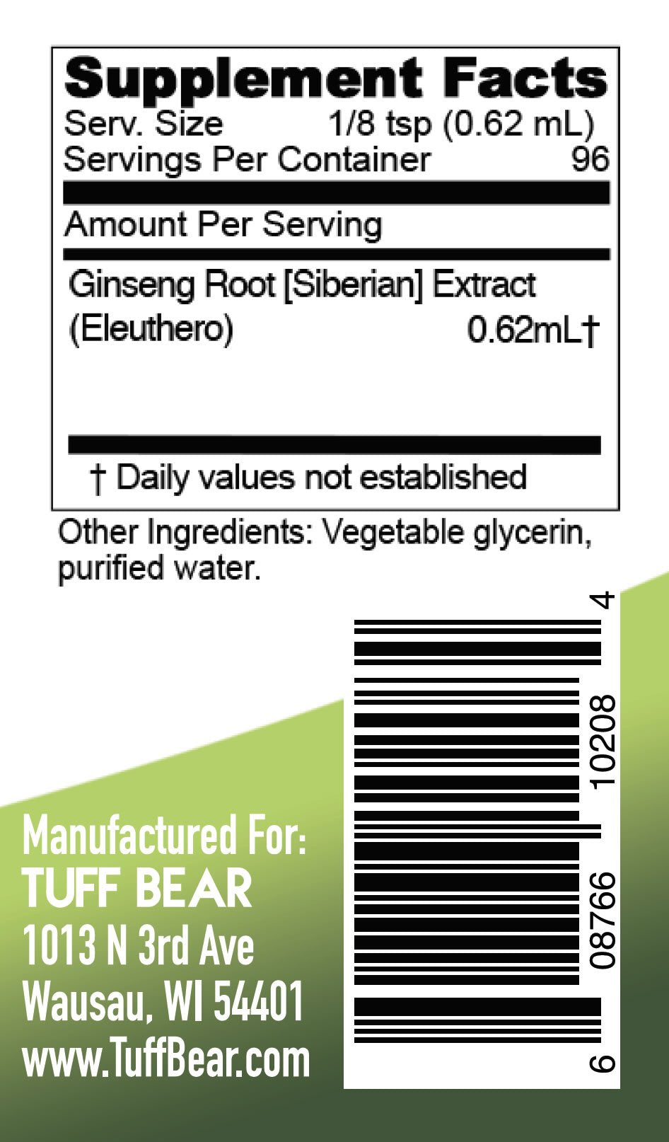 herbal remedy with Siberian ginseng