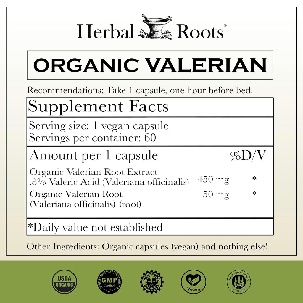 Herbal Roots valerian for sleep support
