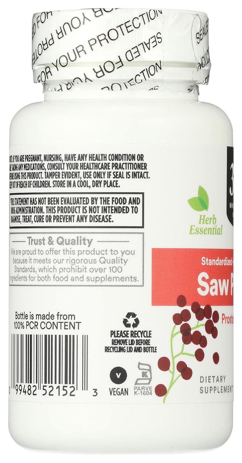 herbal saw palmetto extract capsules