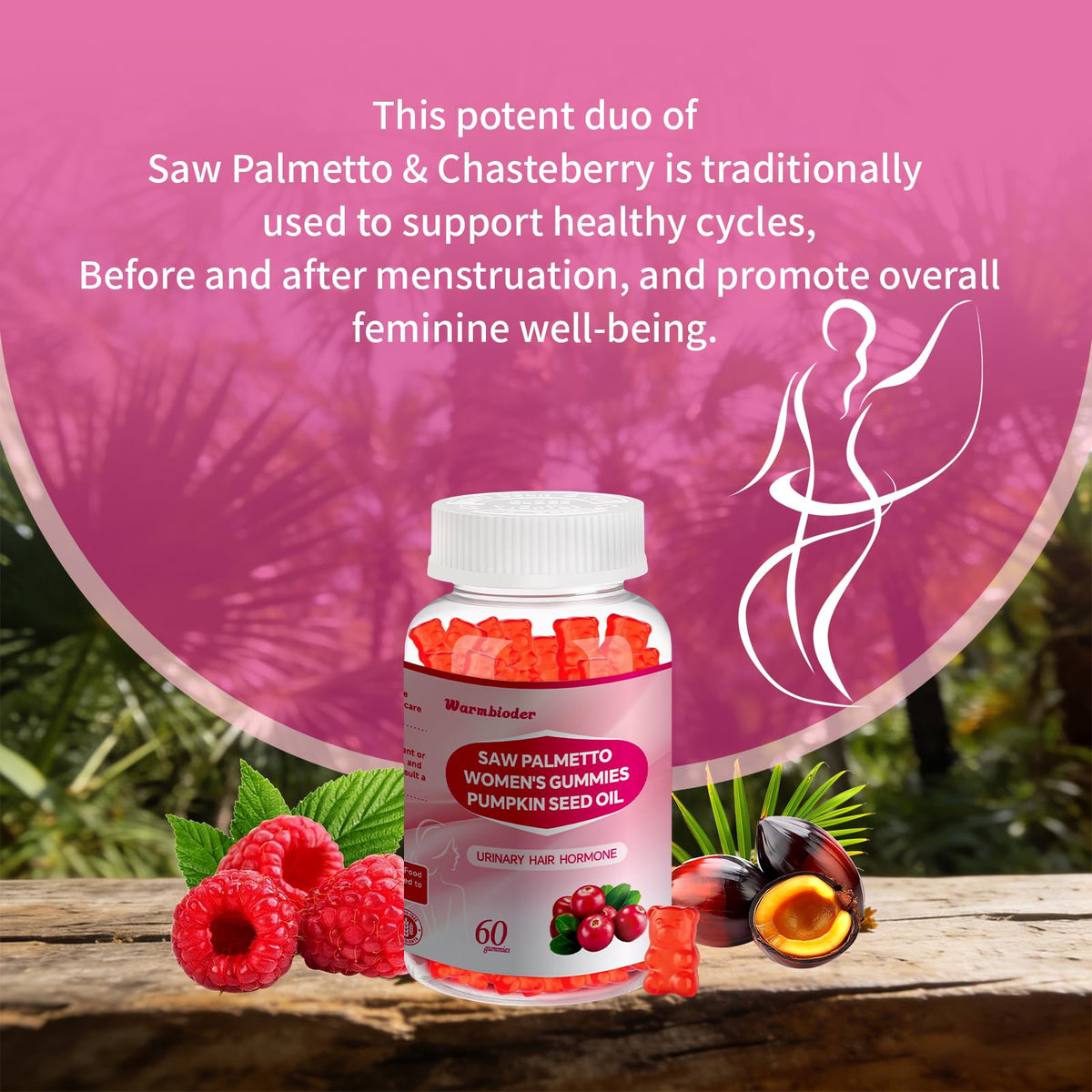 Herbal saw palmetto gummies for prostate health