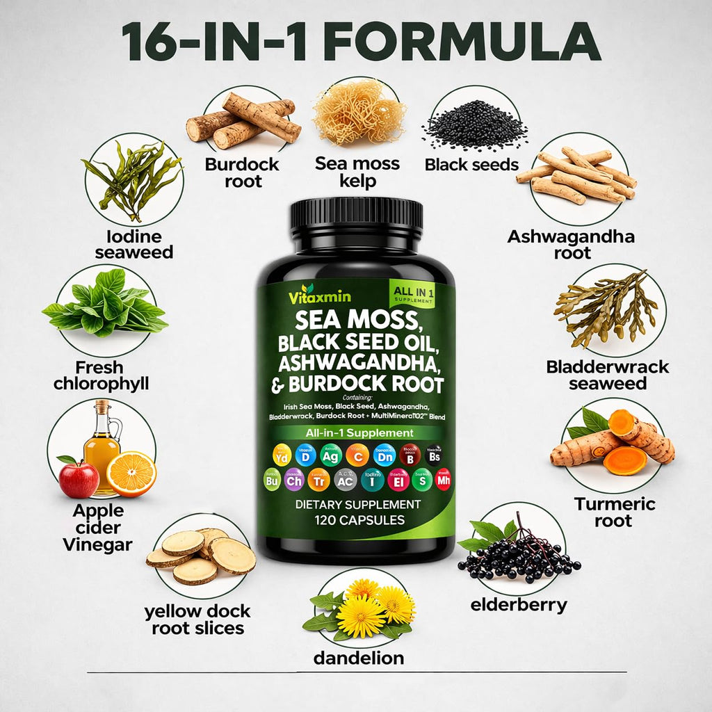 Herbal sea moss capsules for immunity