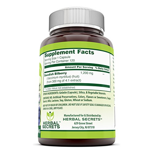 Herbal Secrets bilberry supplement