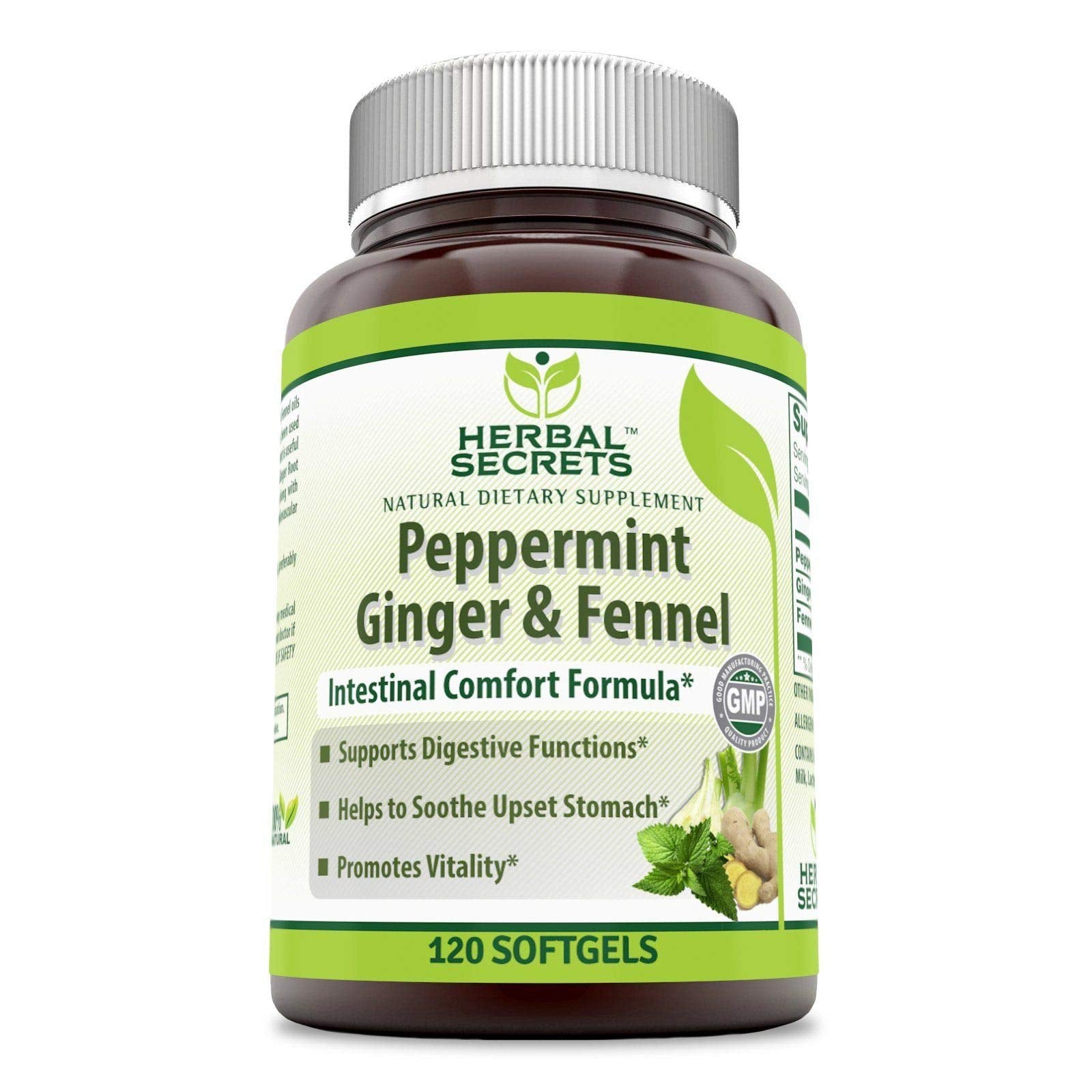 Herbal Secrets ginger softgels for digestion