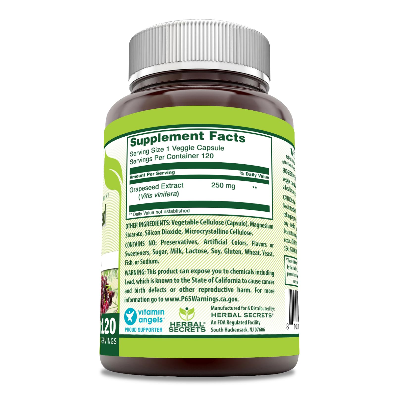 Herbal Secrets grape seed extract capsules