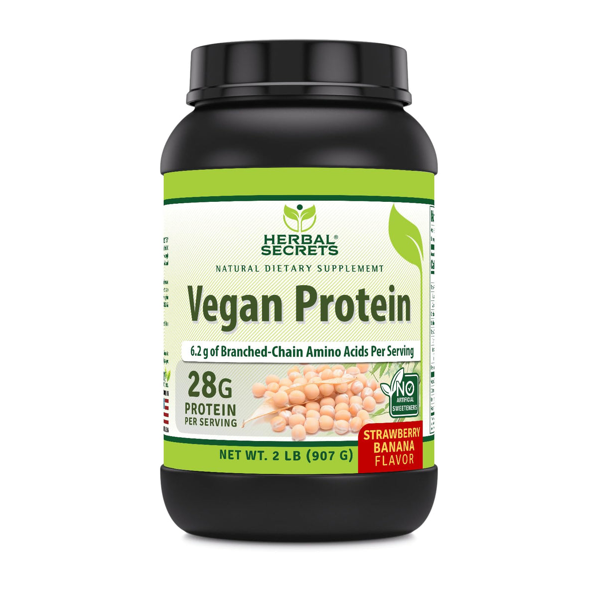 Herbal Secrets vegan protein strawberry banana flavour