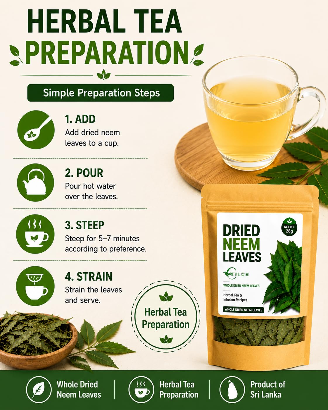 herbal supplement dried neem leaves