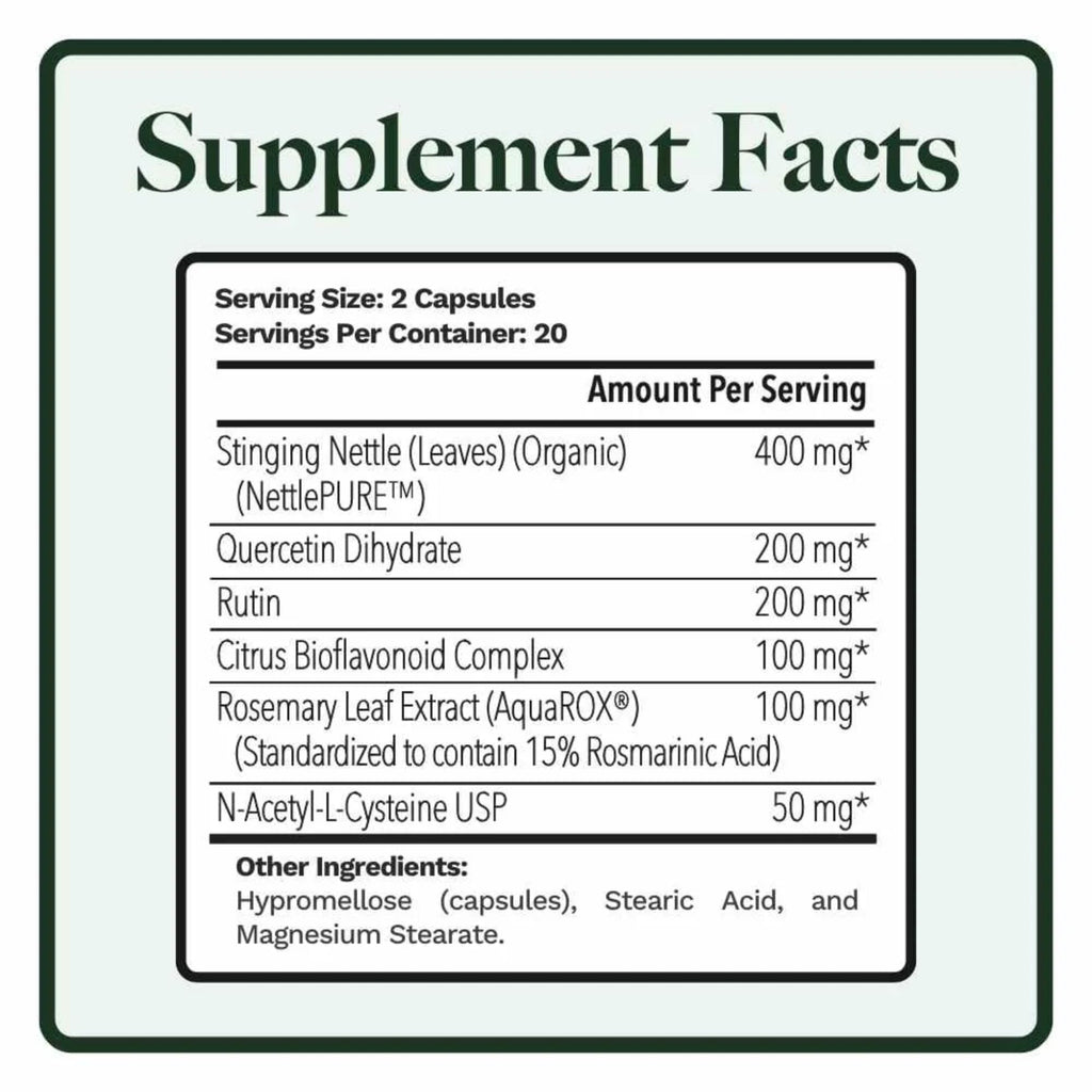 herbal supplement for respiratory health with nettle