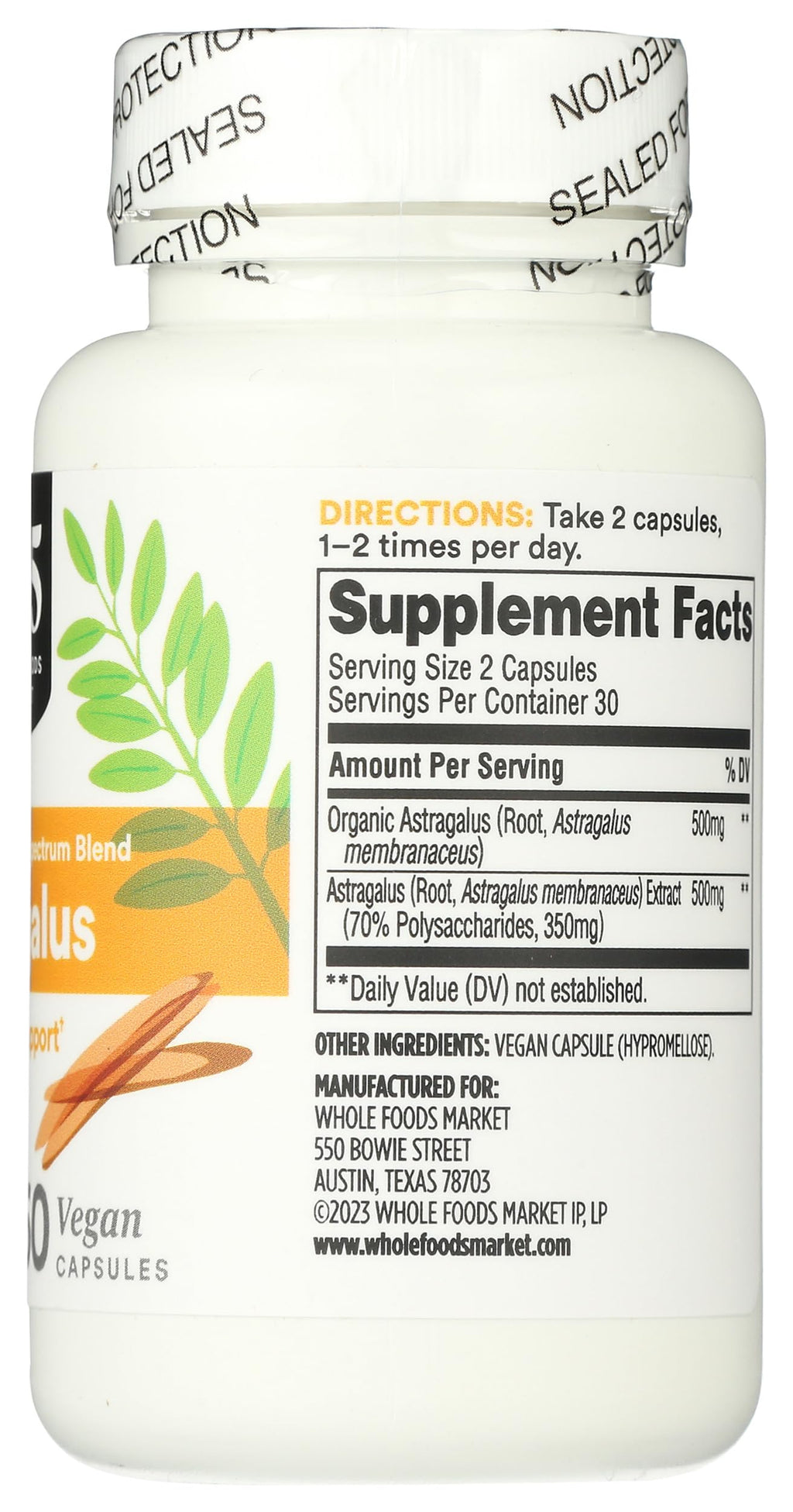 herbal supplement for vitality with astragalus
