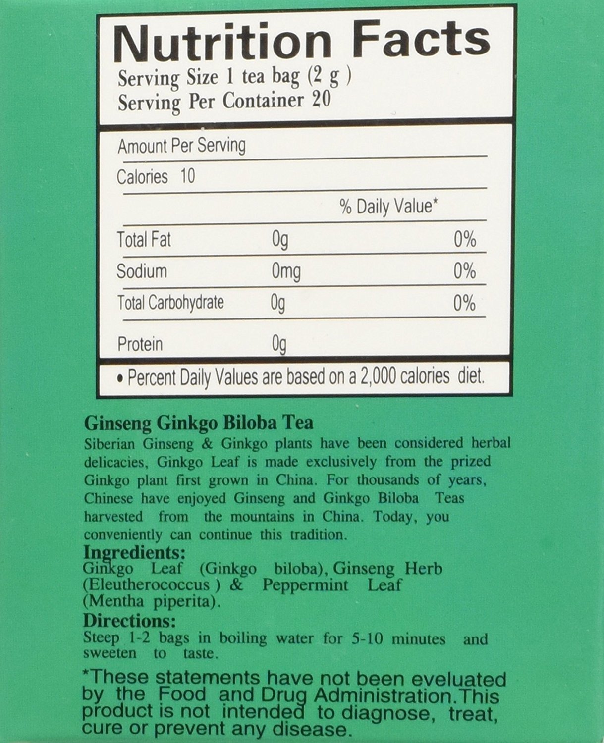 herbal supplement ginkgo biloba liquid
