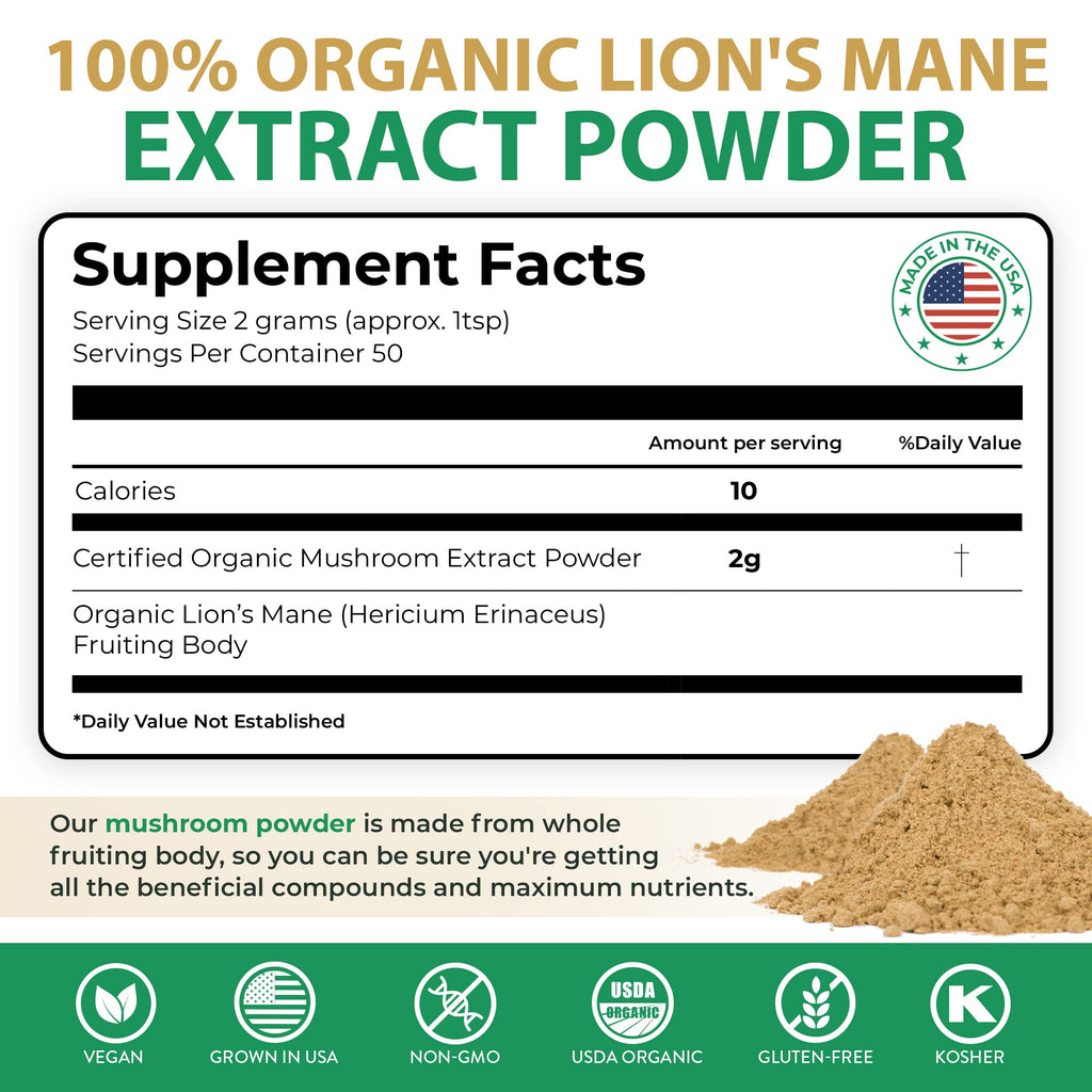 Herbal supplement Lions Mane mushrooms for wellness