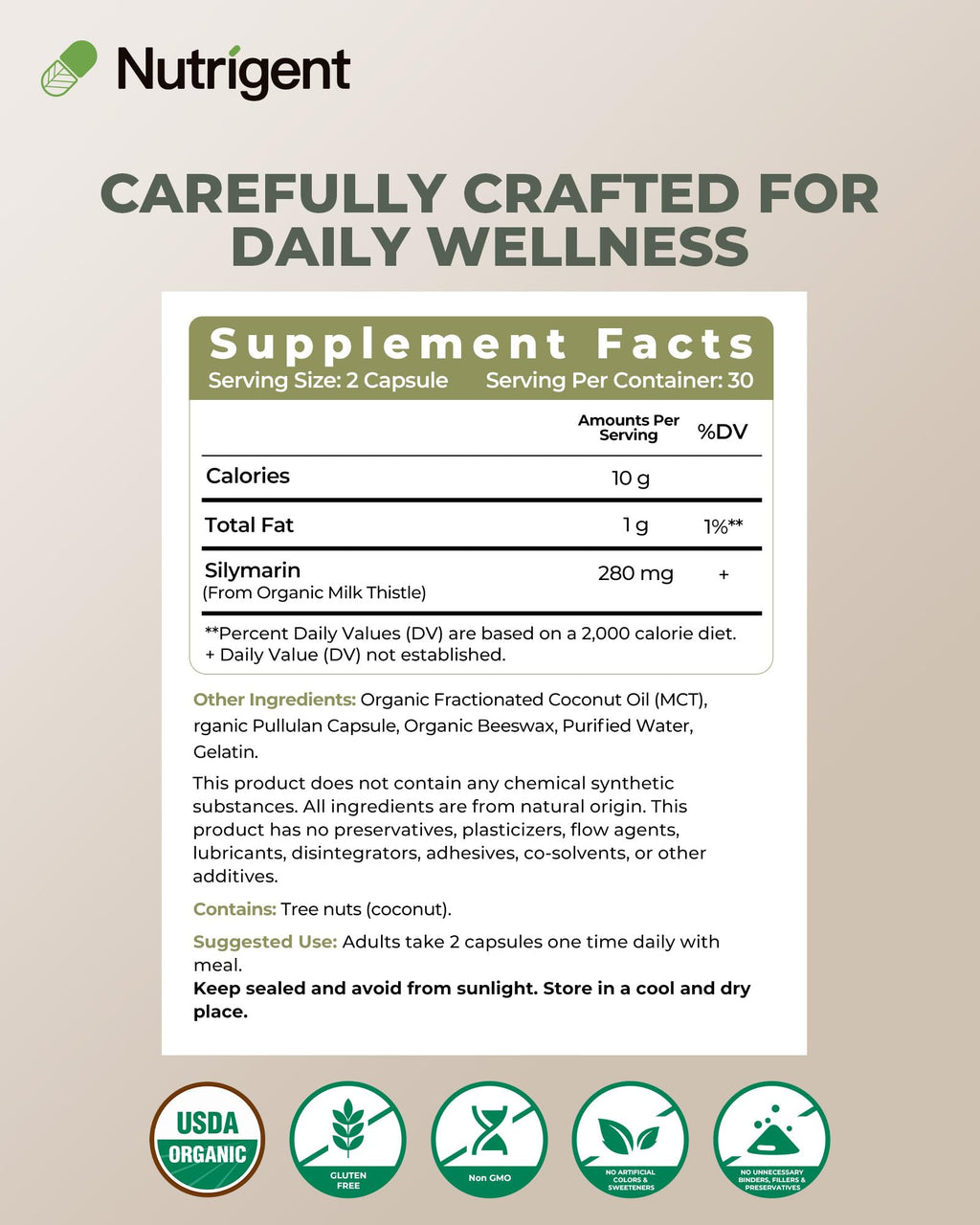 herbal supplement milk thistle capsules