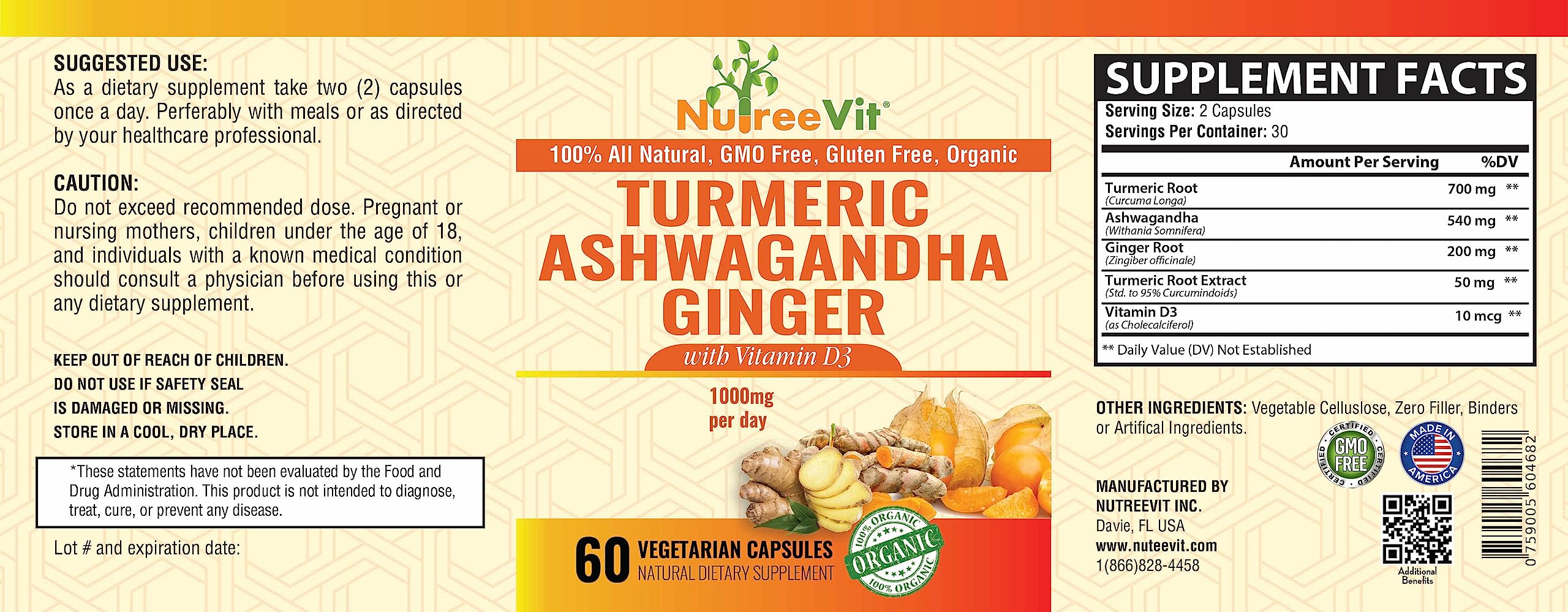herbal supplement with ashwagandha and ginger