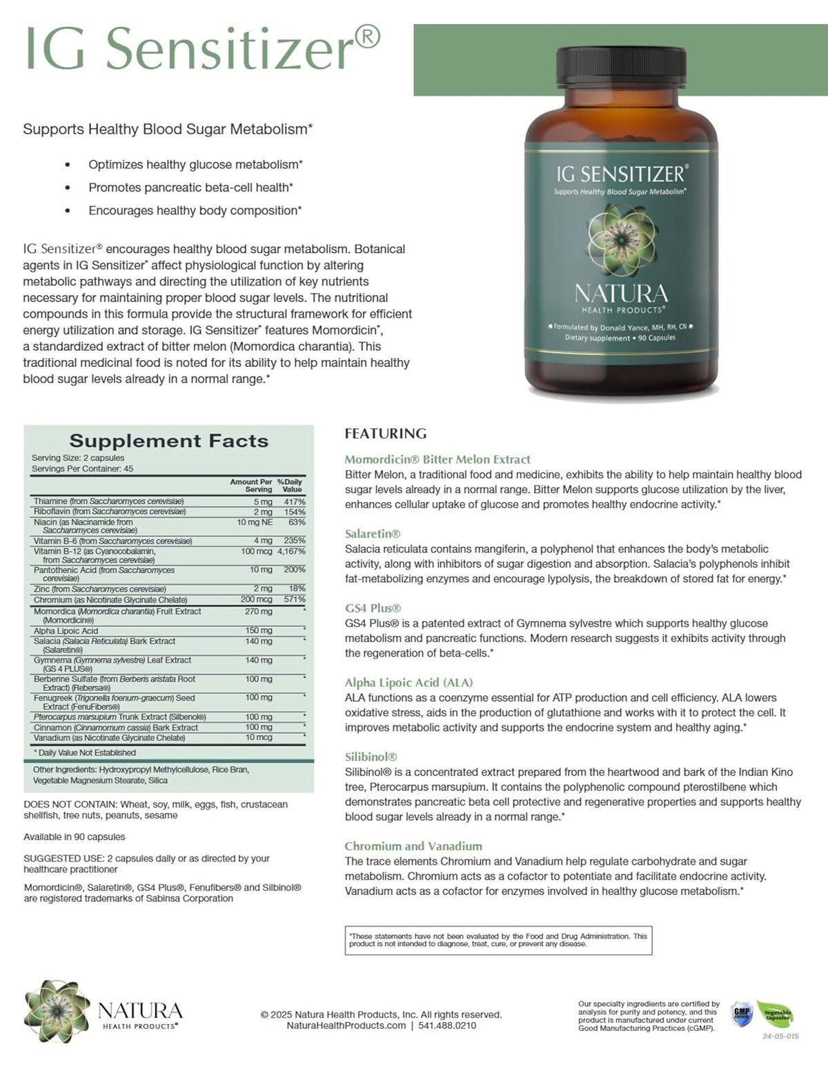 Herbal supplement with berberine and cinnamon