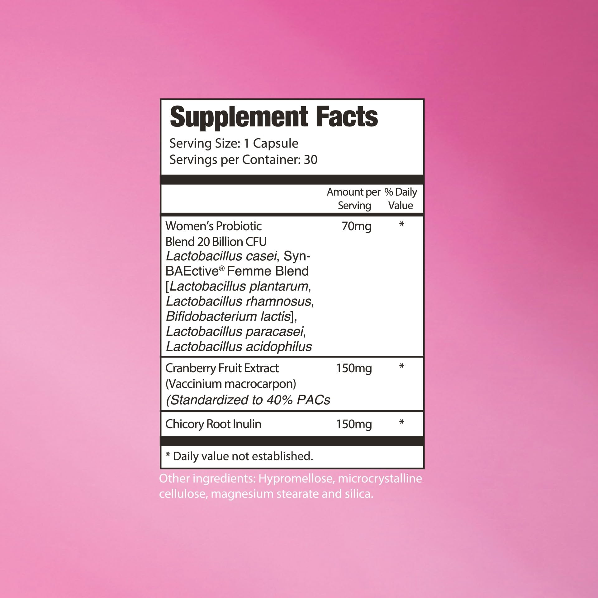 Herbal supplement with cranberry extract